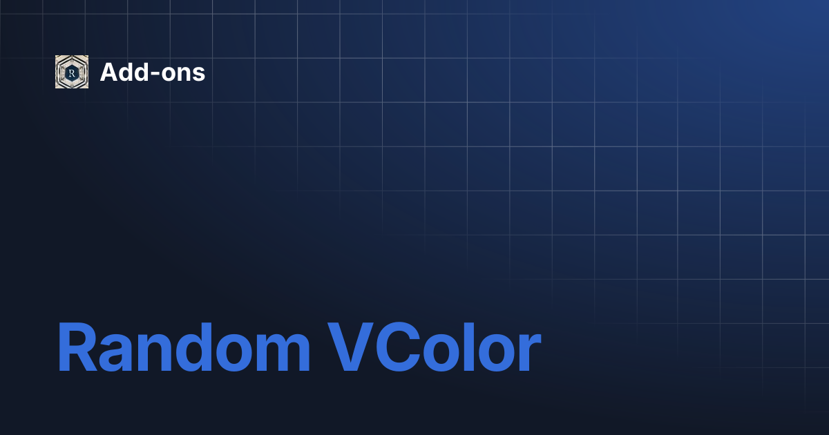 Random VColor | Add-ons