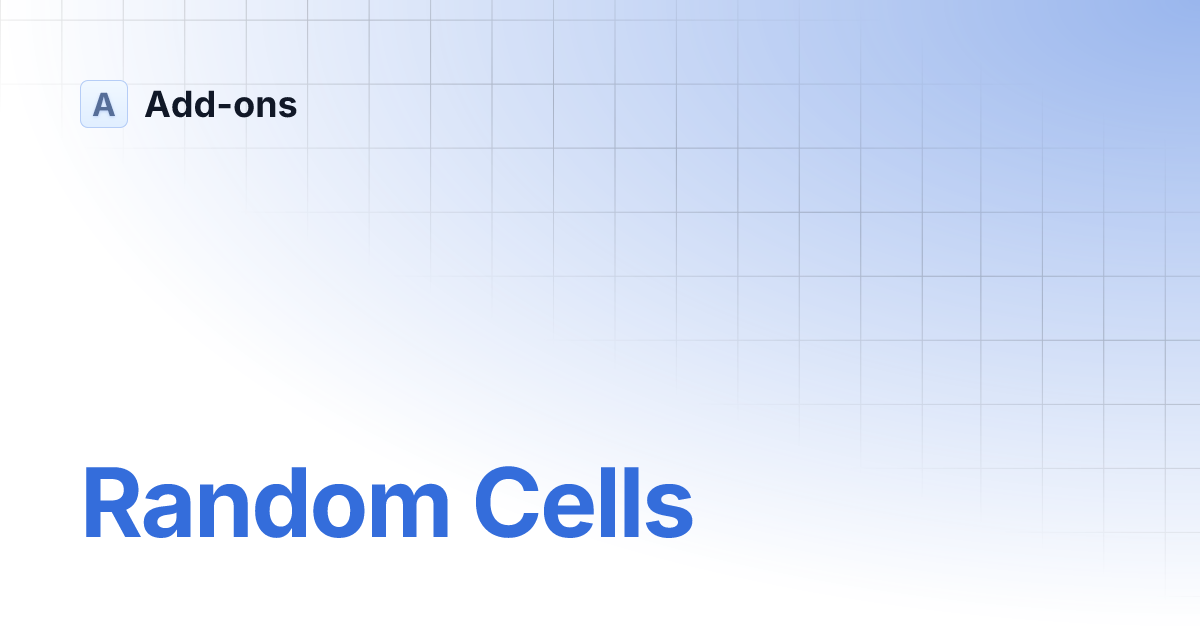 Random Cells | Add-ons