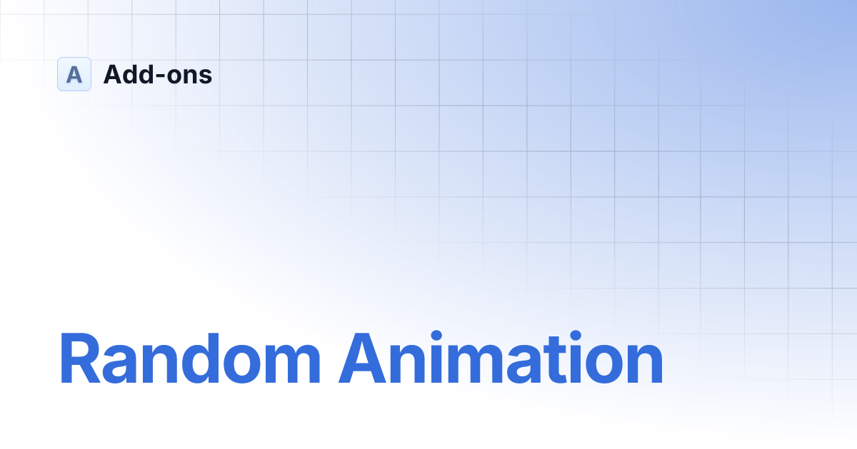 Random Animation | Add-ons