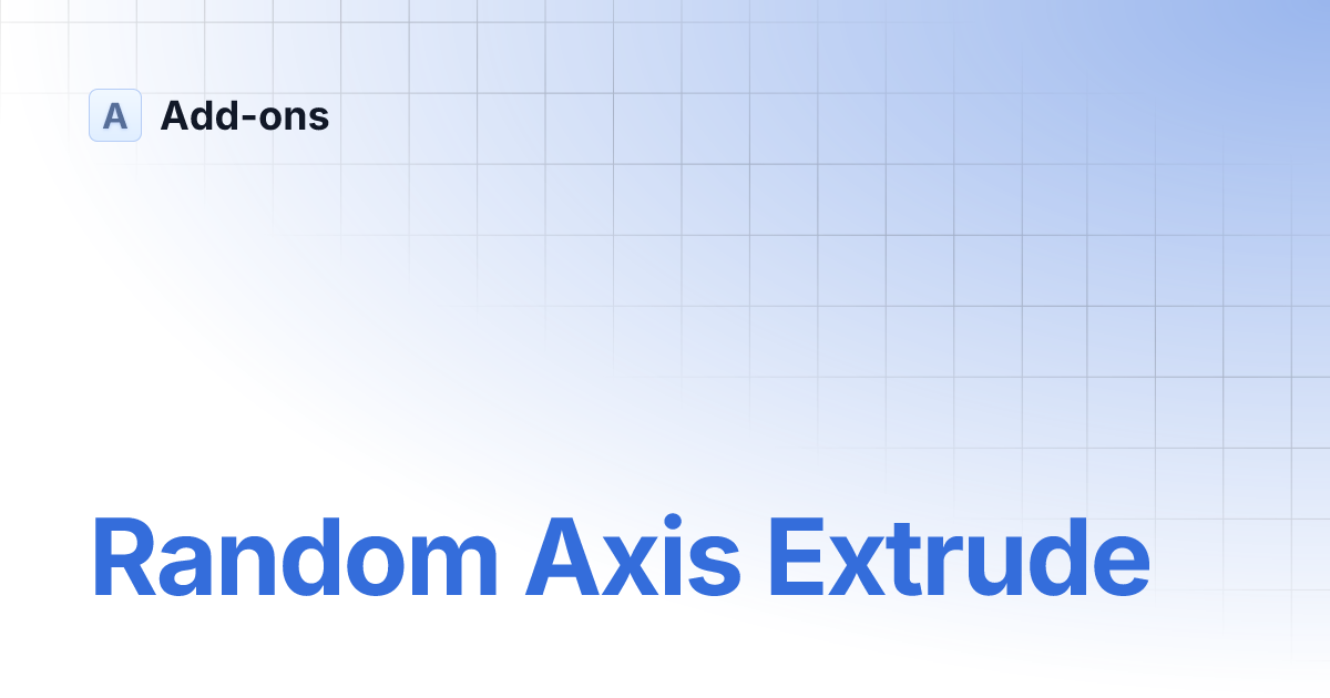 Random Axis Extrude | Add-ons