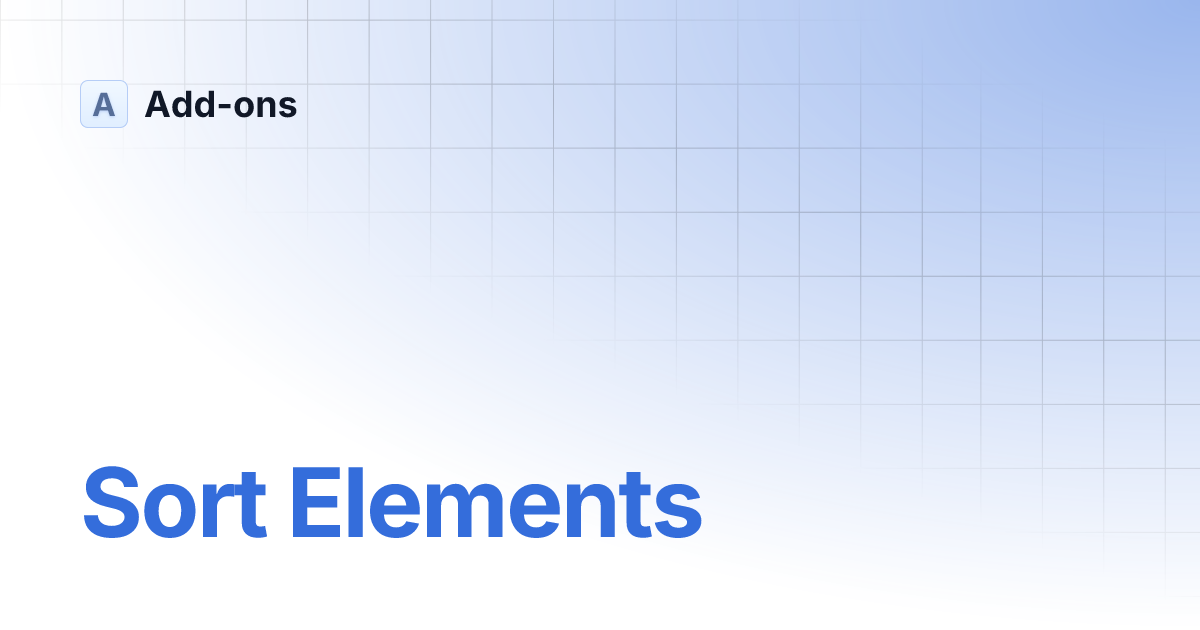 Sort Elements | Add-ons